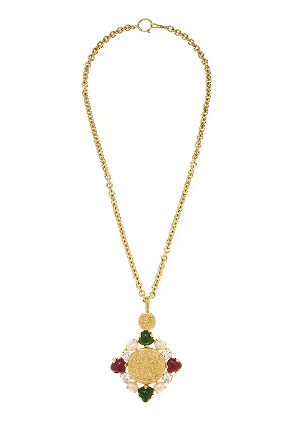 Chanel Multicolor Gripoix Long Necklace - Gold