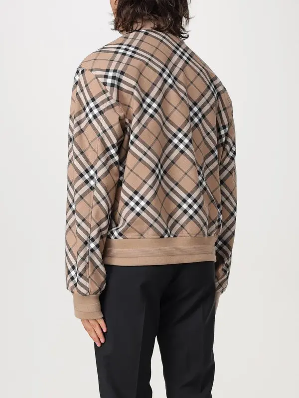 Burberry Checked Bomber Jacket - Beige