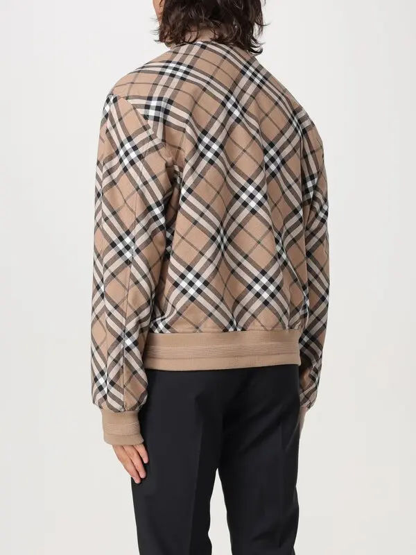 Burberry Checked Bomber Jacket - Beige
