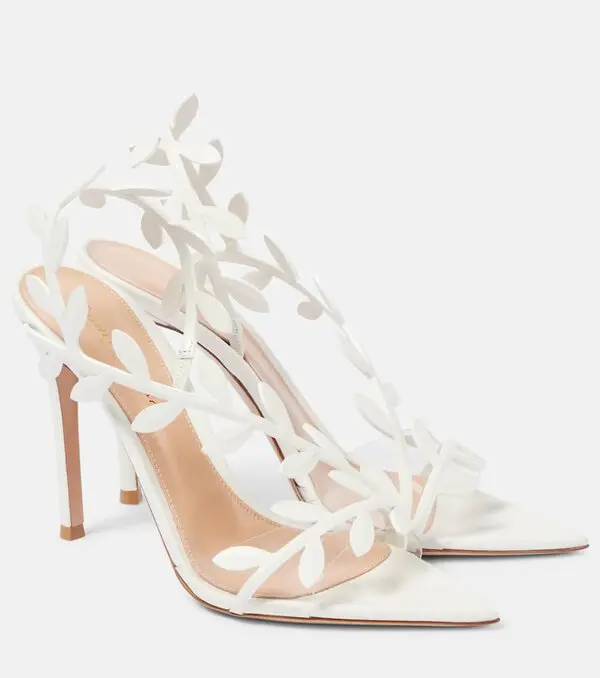 GIANVITO ROSSI Flavia 105 Leather Sandals - White