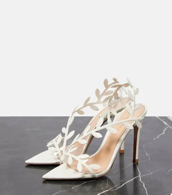 GIANVITO ROSSI Flavia 105 Leather Sandals - White
