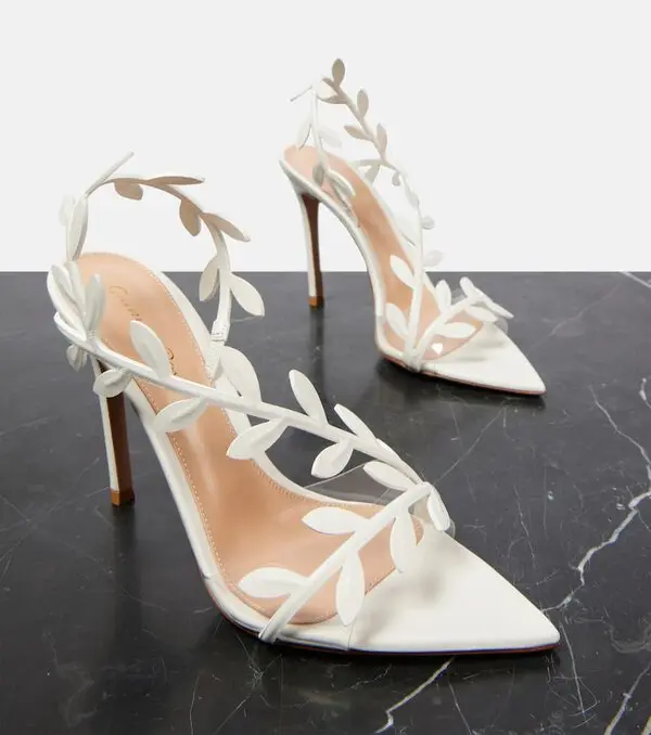 GIANVITO ROSSI Flavia 105 Leather Sandals - White