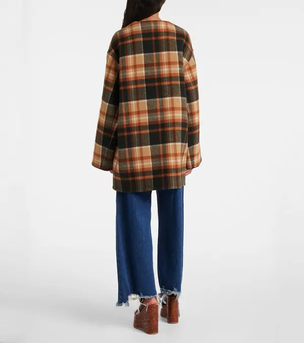 Chloé Checked Wool And Silk Coat