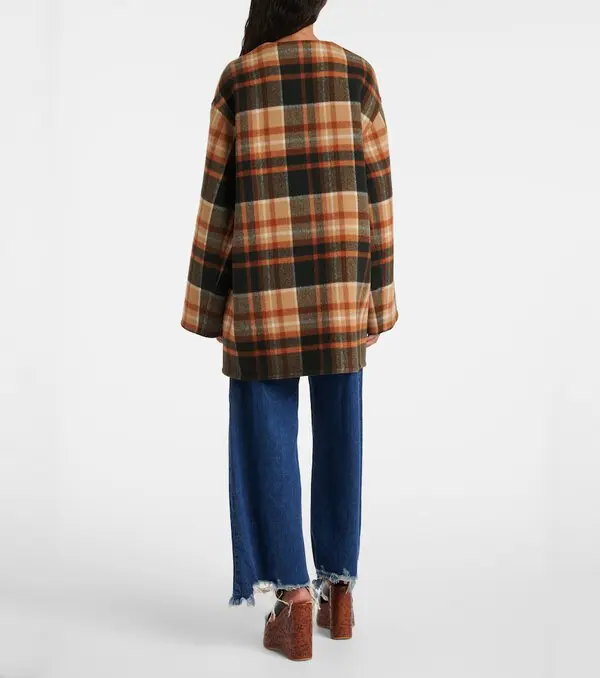 Chloé Checked Wool And Silk Coat