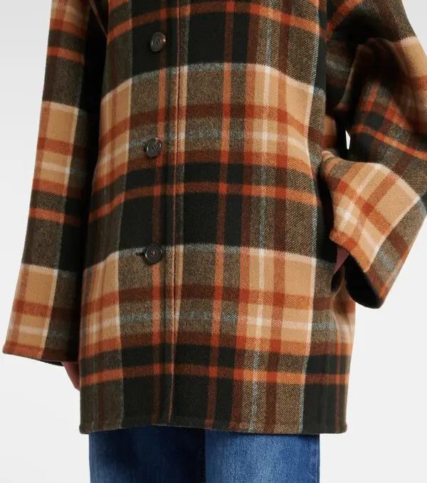 Chloé Checked Wool And Silk Coat