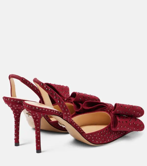 Mach & Mach Le Cadeau 85 Suede Slingback Pumps - Red