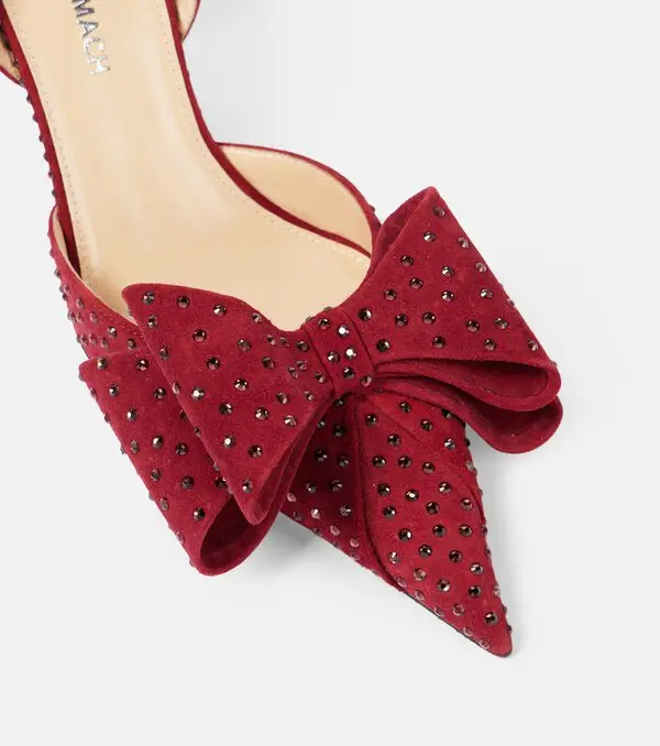 Mach & Mach Le Cadeau 85 Suede Slingback Pumps - Red