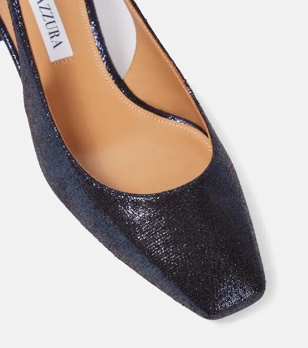 AQUAZZURA Very Bow 35 Slingback Pumps - Blue