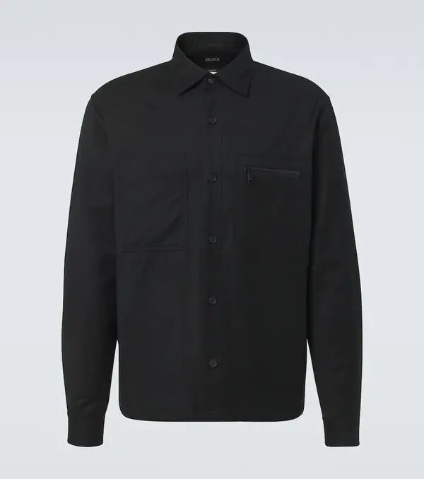 Zegna Technical Wool Overshirt - Black