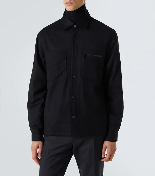 Zegna Technical Wool Overshirt - Black