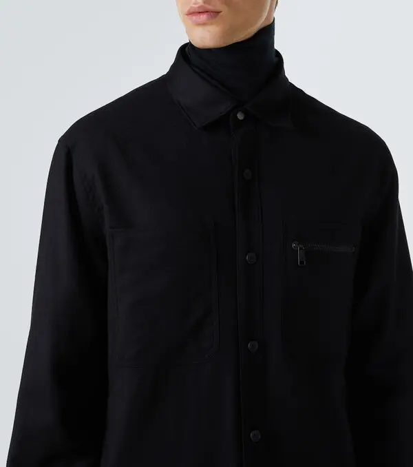 Zegna Technical Wool Overshirt - Black
