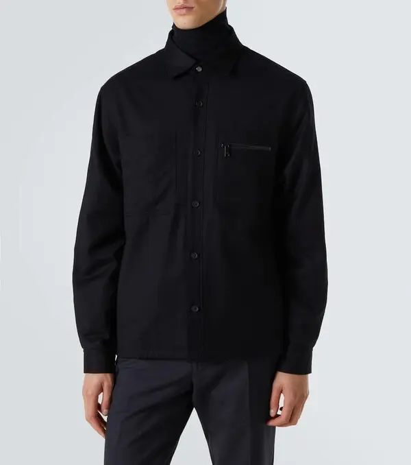 Zegna Technical Wool Overshirt - Black