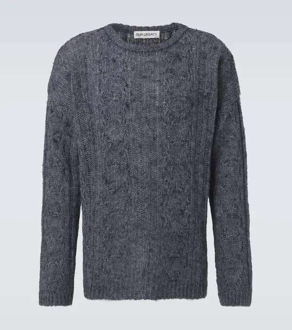 Our Legacy Popover Cable-knit Wool-blend Sweater - Blue