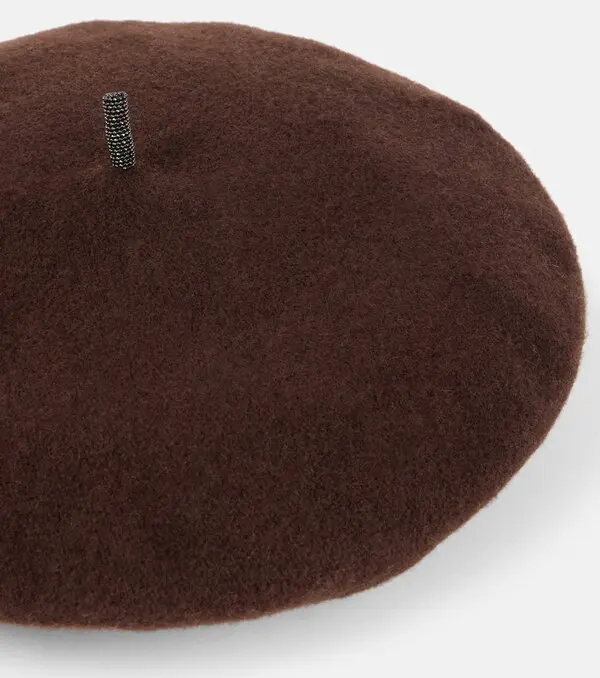 Brunello Cucinelli Wool Beret - Brown