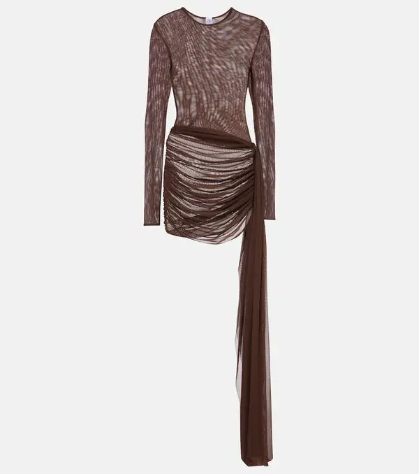 BANANHOT Aiden Ruched Minidress - Brown
