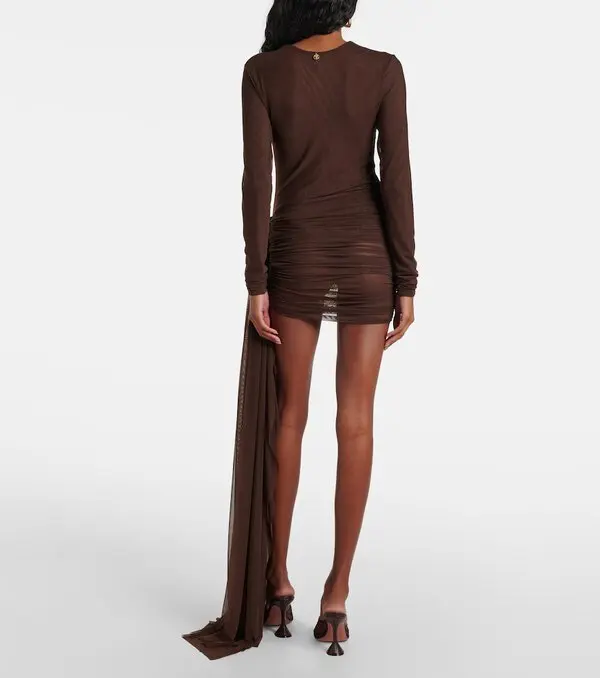 BANANHOT Aiden Ruched Mini Dress - Brown
