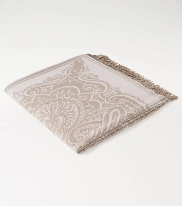 Etro Alocasia Fringed Wool Throw