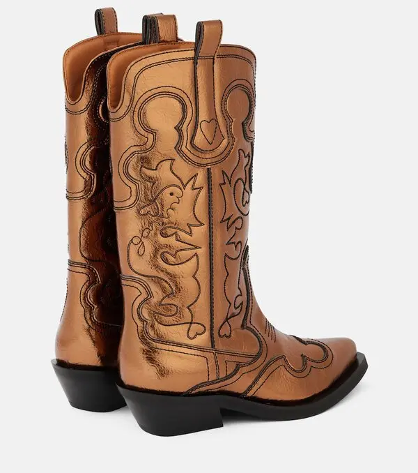 GANNI Faux Leather Knee-high Boots