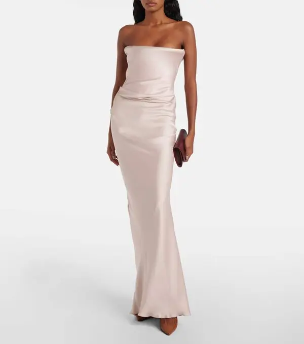 victoria beckham corset dress Buy Victoria Beckham Corset Gown - Pink At 30% Off
