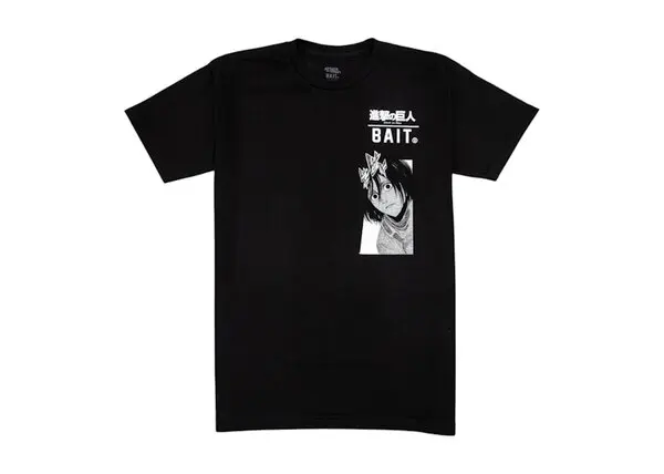 BAIT X Attack On Titan Mikasa Tee Shirt - Black