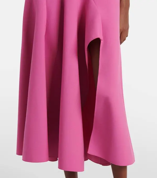 Oscar De La Renta Draped Wool-blend Midi Dress - Pink