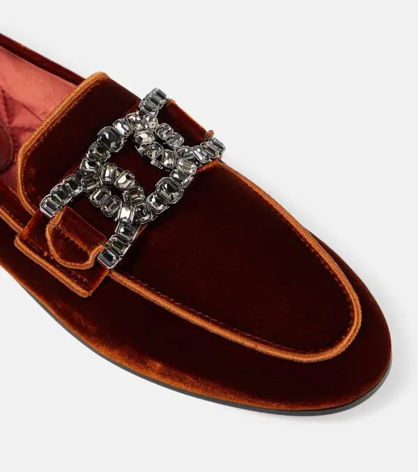 TOD'S Kate Embellished Velvet Loafers