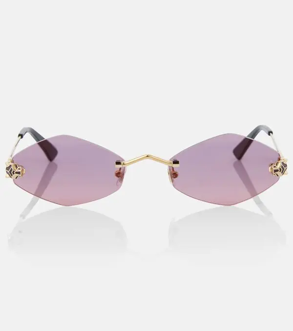 Cartier Panthère De Geometric Sunglasses - Gold