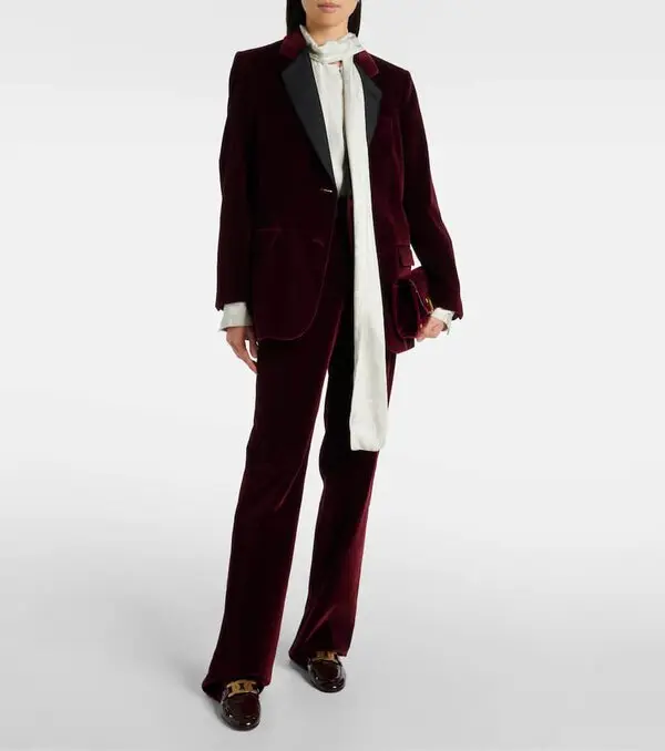 TOD'S Satin Jacquard Blouse With Scarf Detail