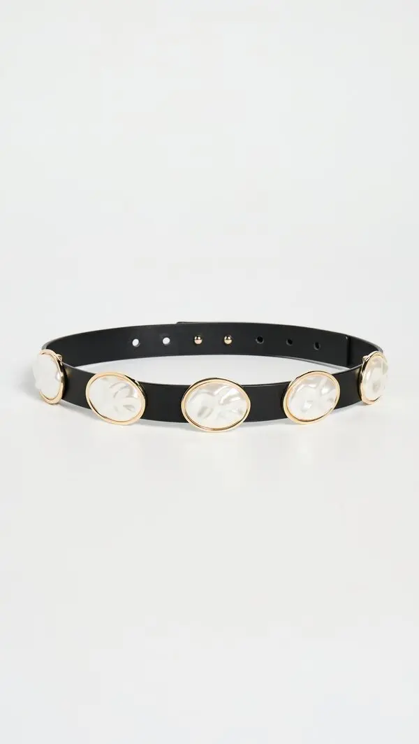 Lele Sadoughi Oval Pearl Station Belt
