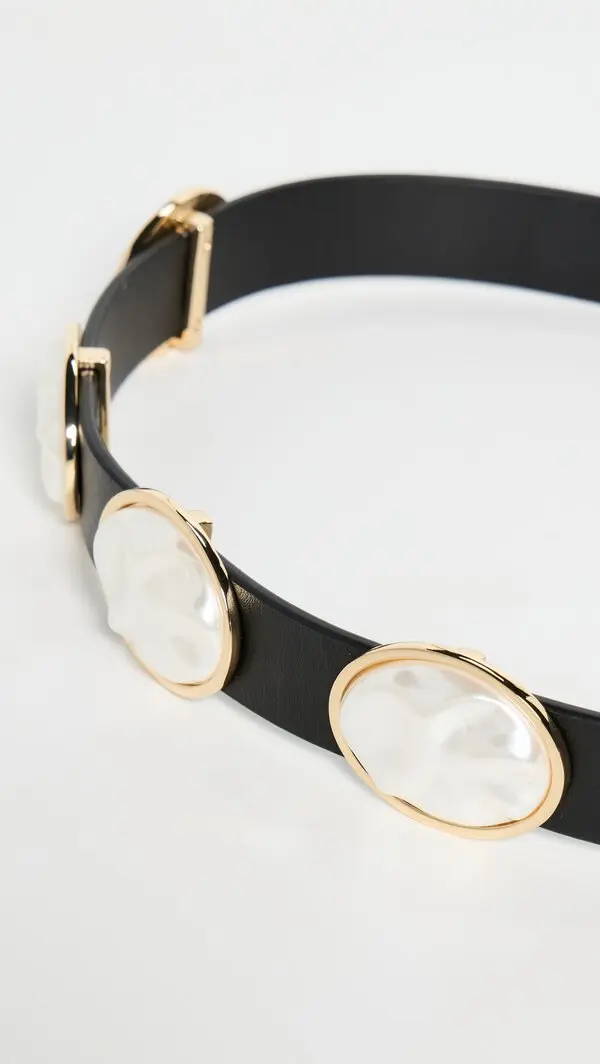Lele Sadoughi Oval Pearl Station Belt
