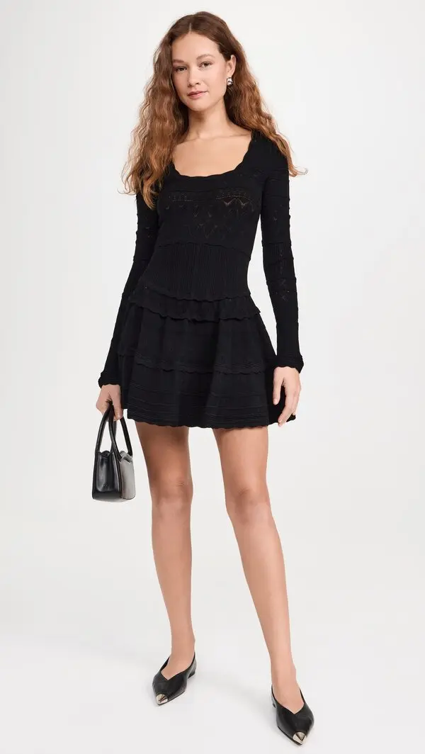 sandro two tone knit dress SANDRO SHORT TWO-TONE KNIT DRESS main image 1