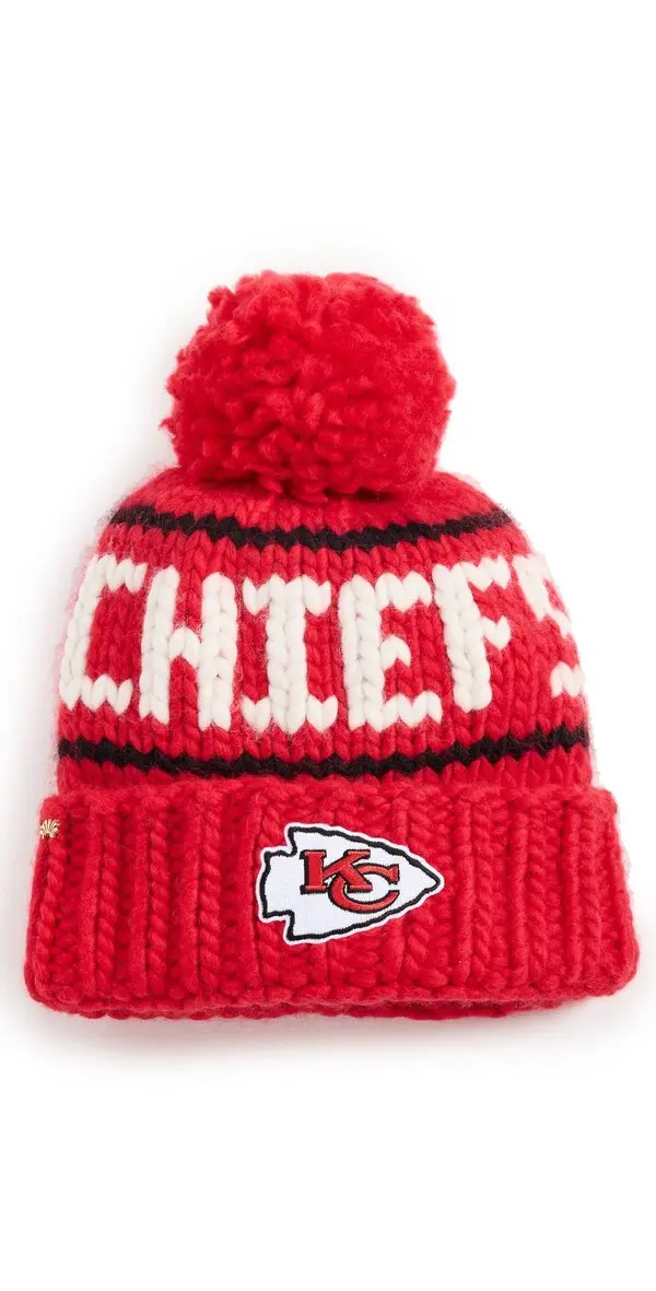 Lele Sadoughi Chiefs Beanie With Yarn Pom Pom - Red