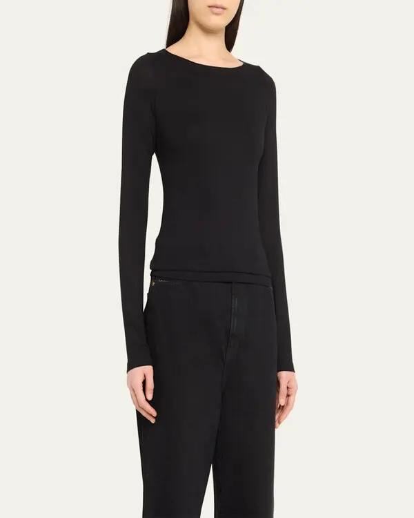 Majestic Filatures Soft Touch Long-sleeve Top - Black