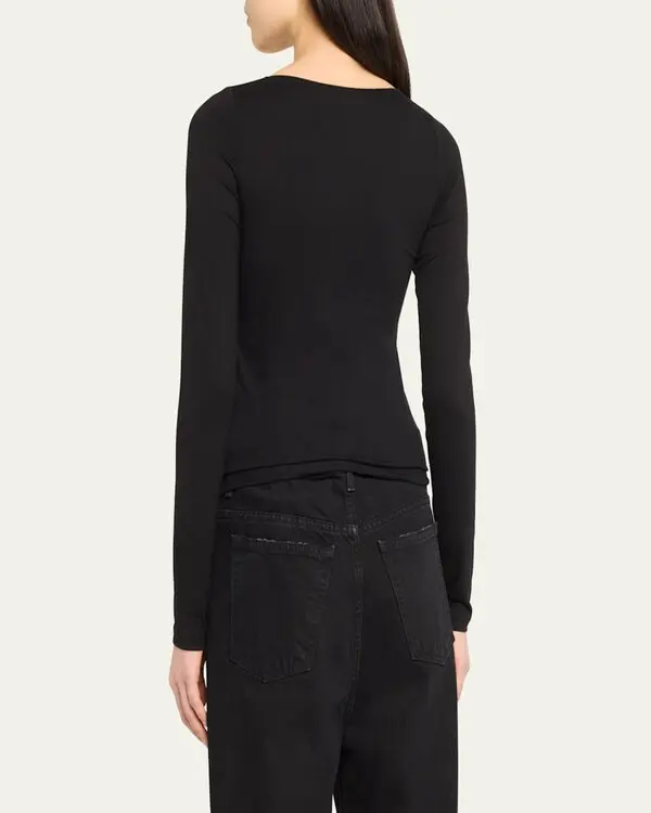 Majestic Filatures Soft Touch Long-sleeve Top - Black