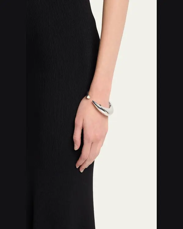 Bottega Veneta Sterling Silver Hinge Bracelet - Argento