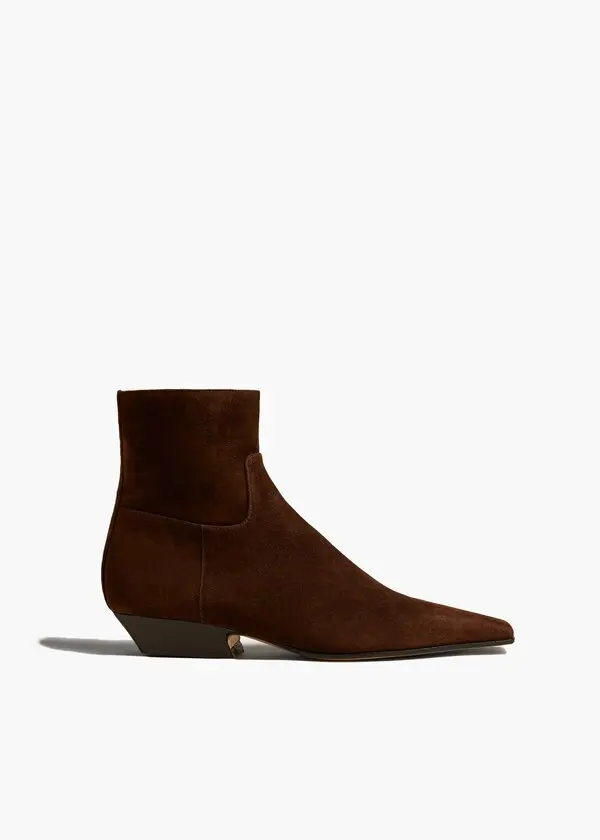 Khaite Leather Marfa Boots - Coffee