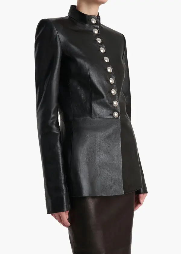 Khaite Samuel Leather Jacket - Black