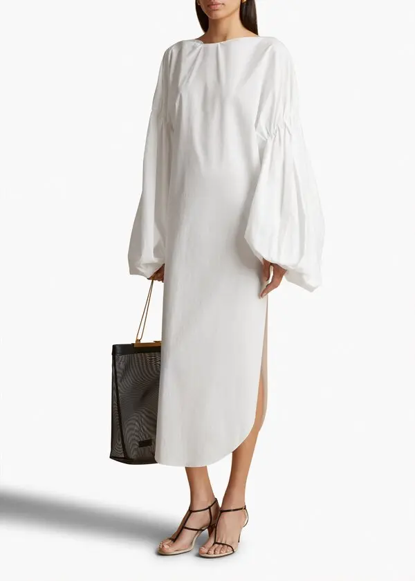 Khaite Zelma Silk Dress - White
