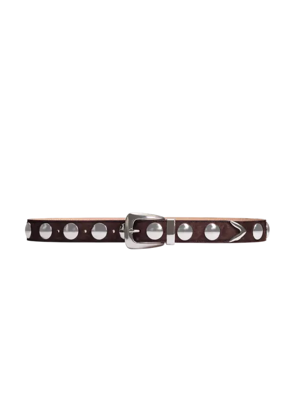 Khaite Benny Studded Belt - Coffee