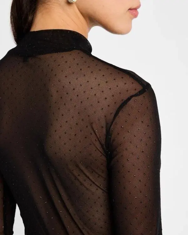 Cout De La Liberte Ayla Metallic Dot Top - Black