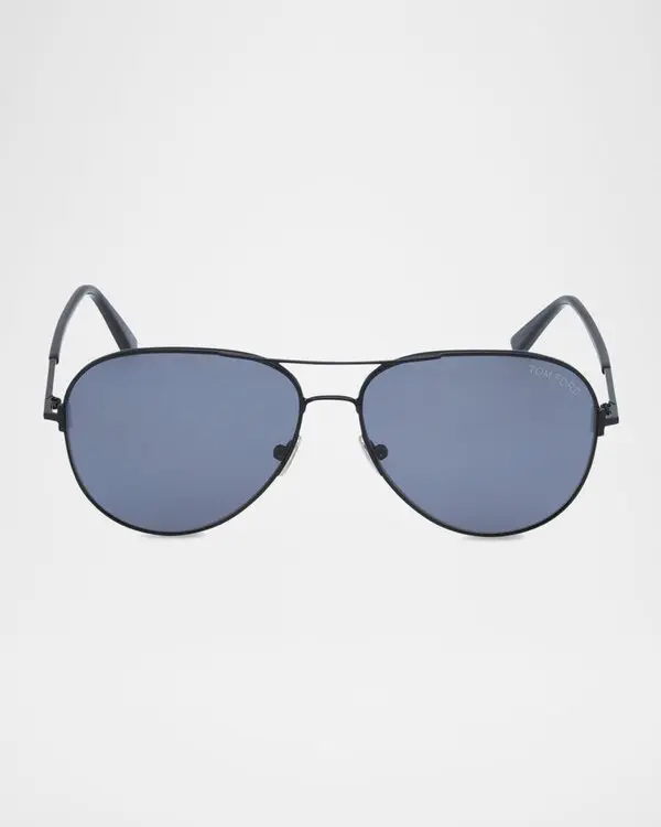 TOM FORD Clark Metal Aviator Sunglasses - Black