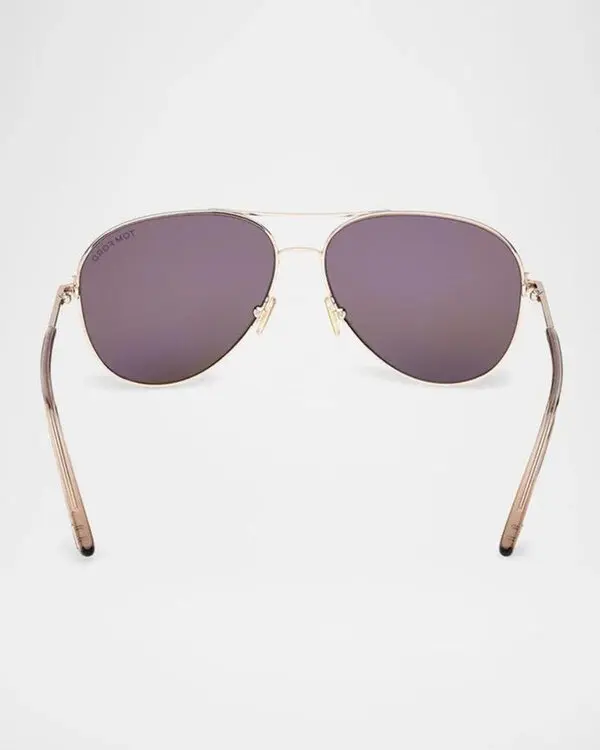 TOM FORD Clark Metal Aviator Sunglasses - Black