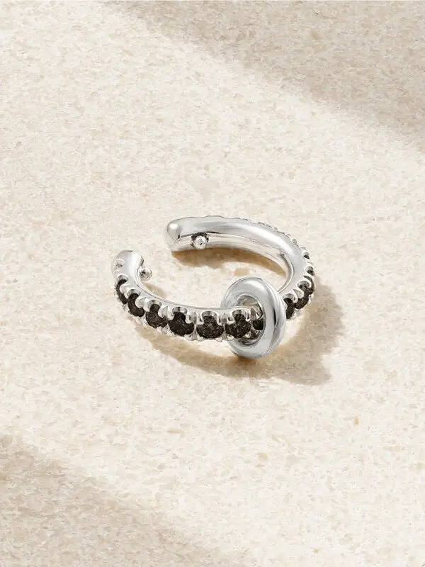 SPINELLI KILCOLLIN Sterling Silver Blackened Diamond Ear Cuff - Black