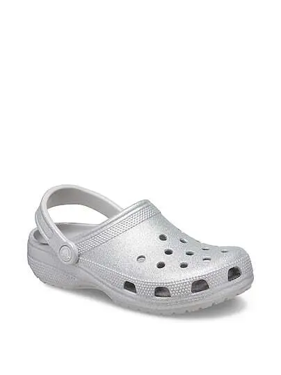 Pink Crocs Classic Glitter Clogs - Gold