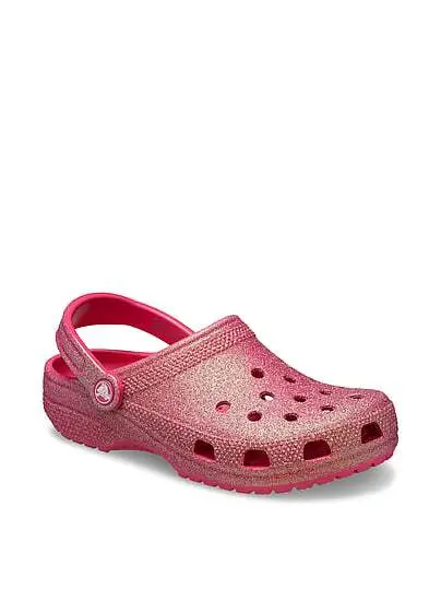 Pink Crocs Classic Glitter Clogs