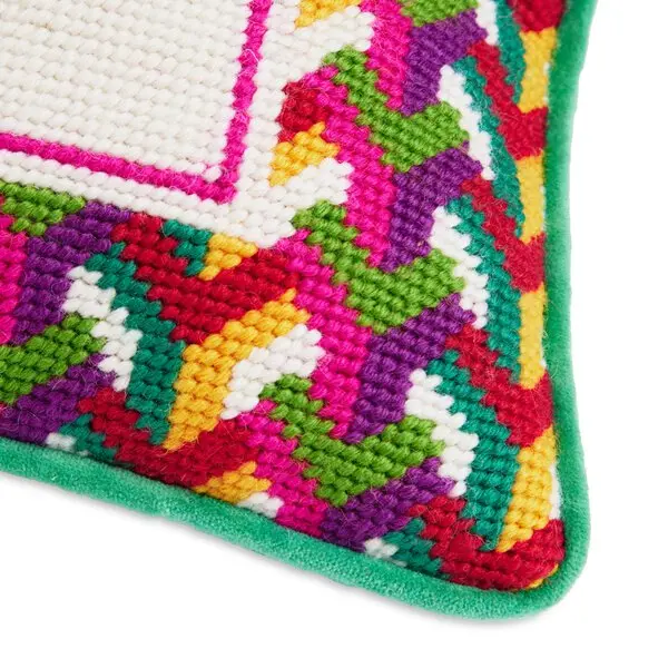 FURBISH Commotions Needlepoint Decorative Pillow Exclusive