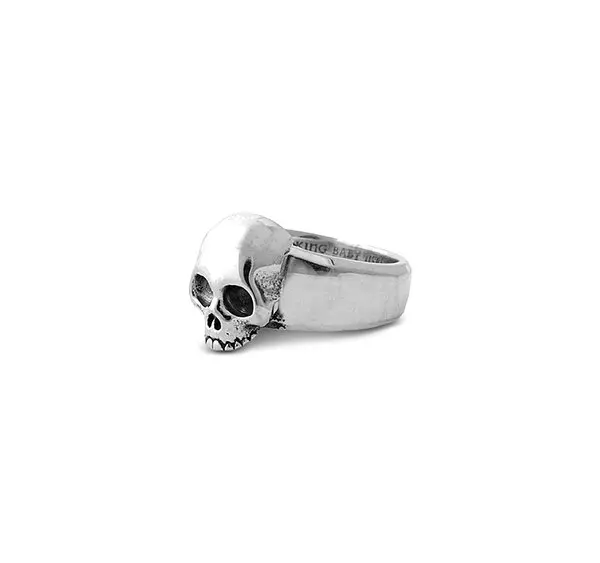 KING BABY STUDIO Large Hamlet Skull Ring - Silver