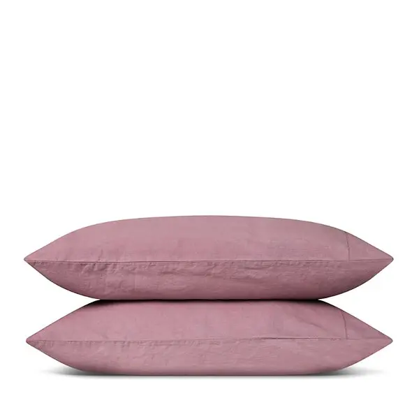PIGLET IN BED Linen Blend Pillowcase Pair - Raspberry