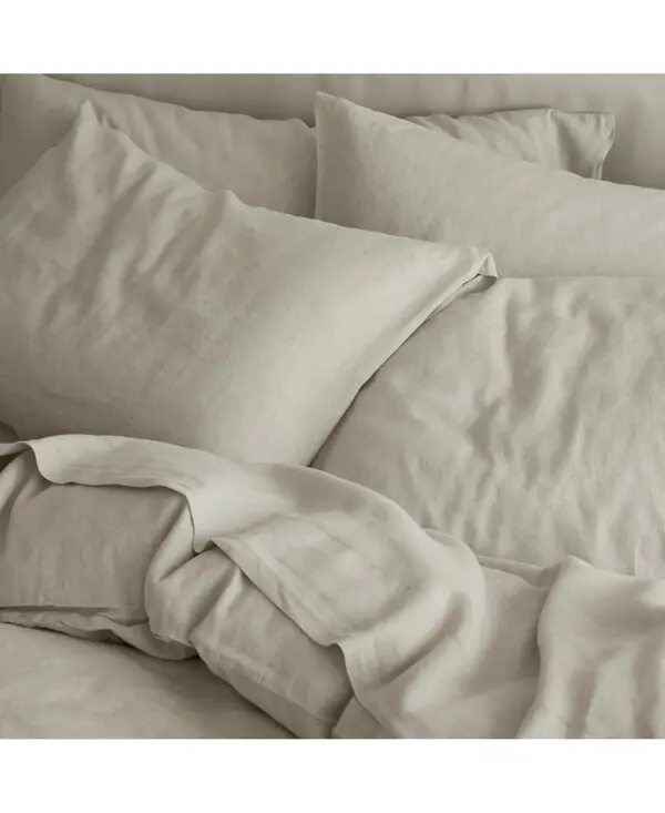 PIGLET IN BED Linen Blend Pillowcase Pair - Oatmeal