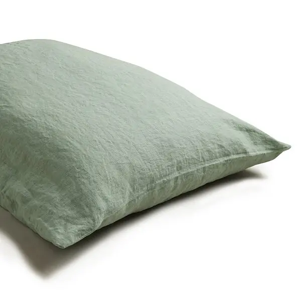 PIGLET IN BED Linen Blend Pillowcase Pair - Sage Green